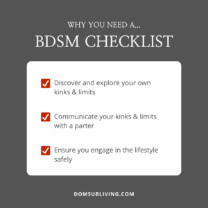 Ultimate BDSM Checklist for Kinks, Limits & More | Dom Sub Living